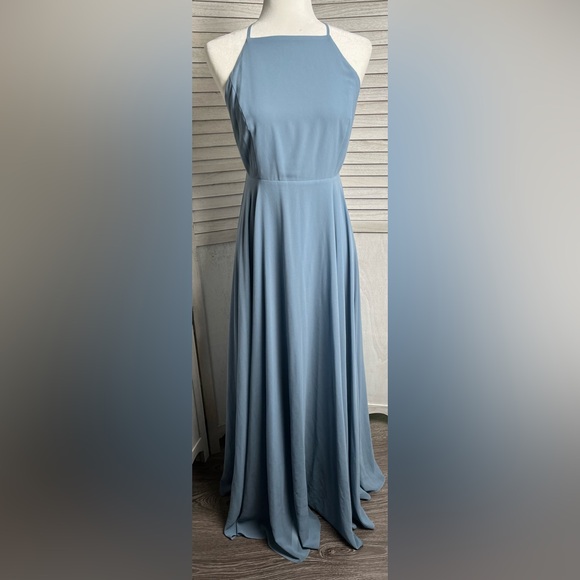 Lulus | Dresses | Formal Lulus Maxi Dress Dusty Blue | Poshmark